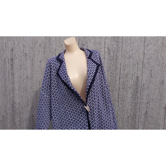 Misook | Jackets & Coats | Nice Misook Navy Blue White Checked Open ...